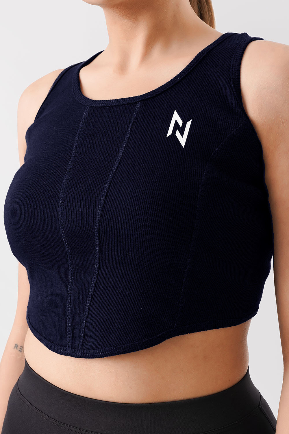 RIB PANELS CROP TANK TOP | Nomad Apparel